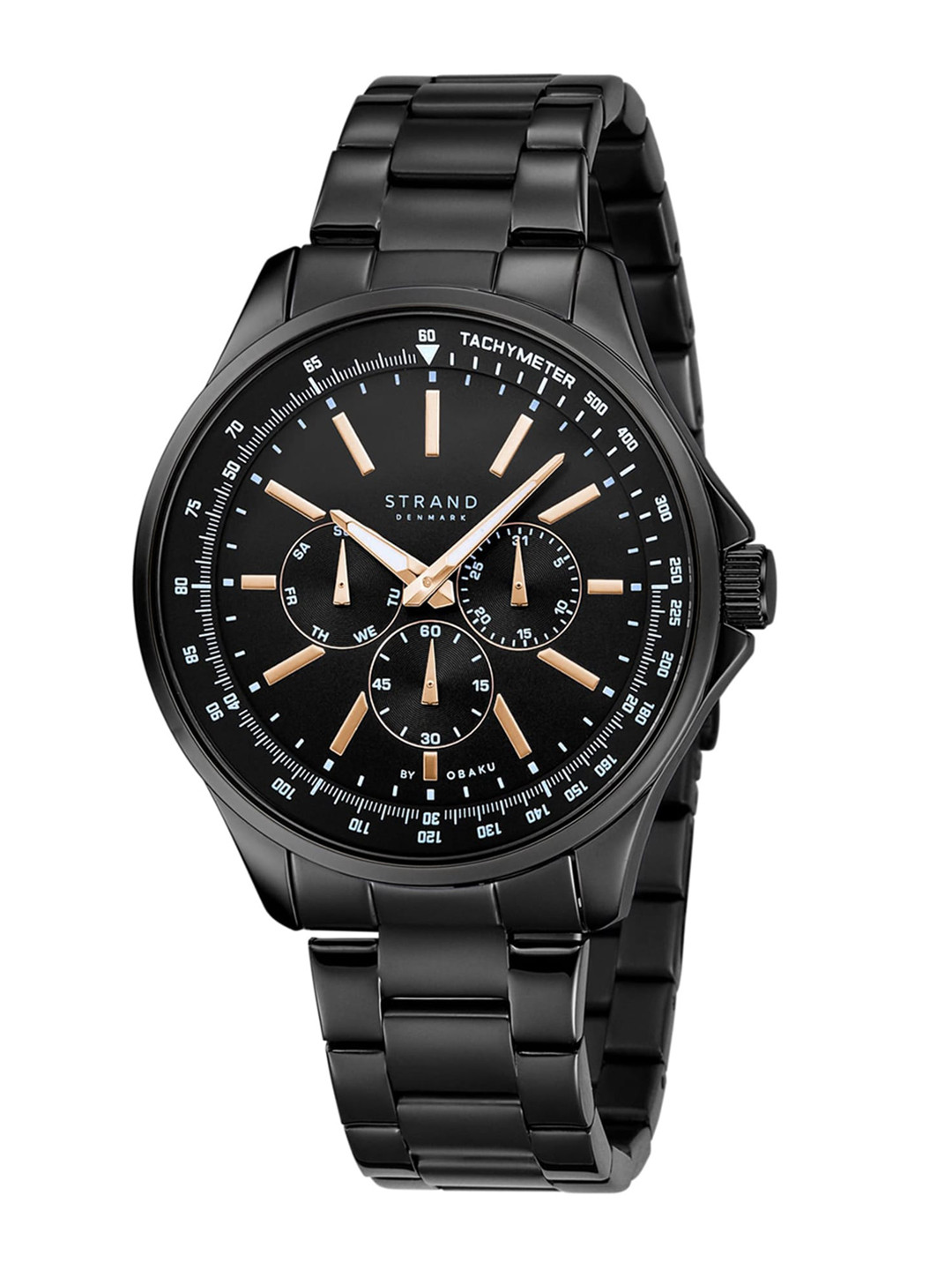 Buy STRAND BY OBAKU Men Black Brass Dial & Black Straps Analogue Watch ...