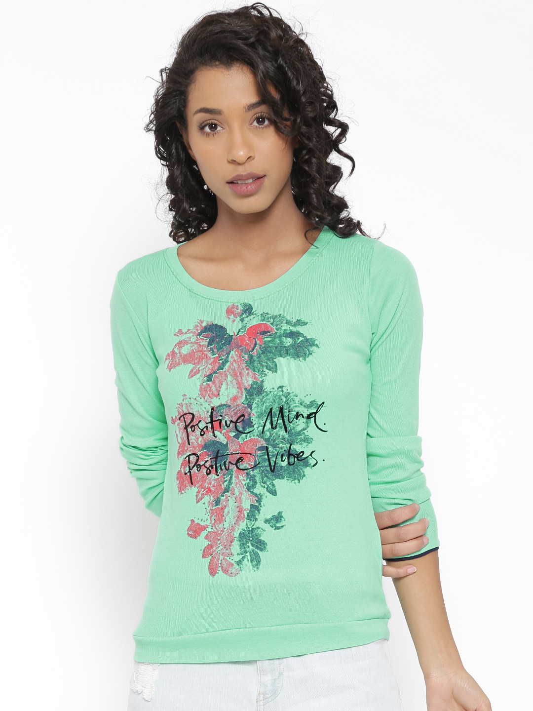 Buy Madame Women Green Printed Top - Tops for Women 1515769 | Myntra