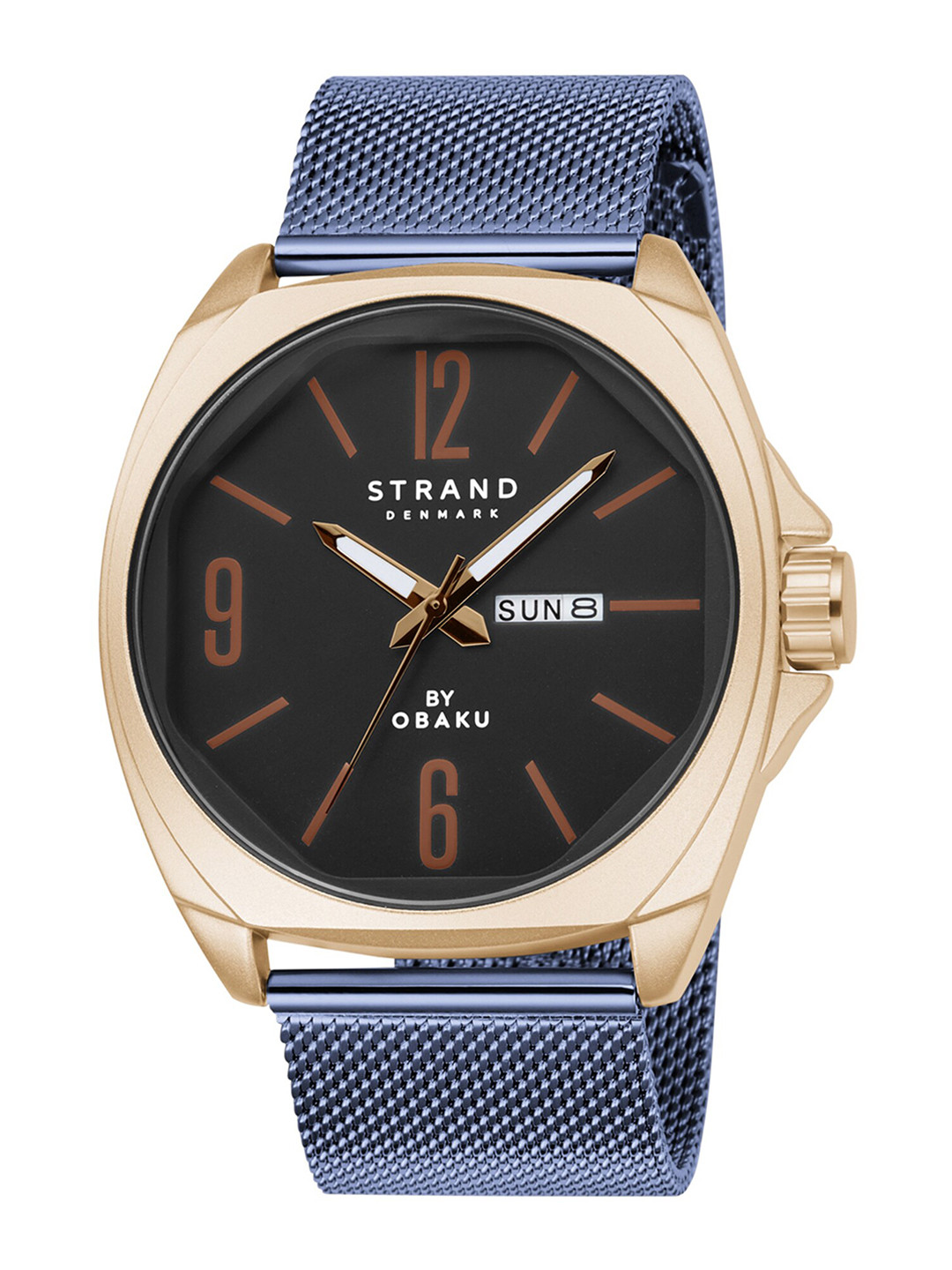 Buy STRAND BY OBAKU Men Blue Brass Dial & Blue Straps Analogue Watch ...