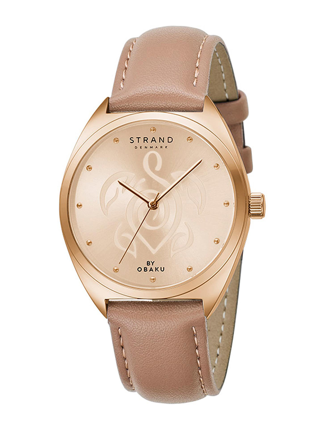 Buy STRAND BY OBAKU Women Turtle Nude Quartz Rose Leather Straps ...