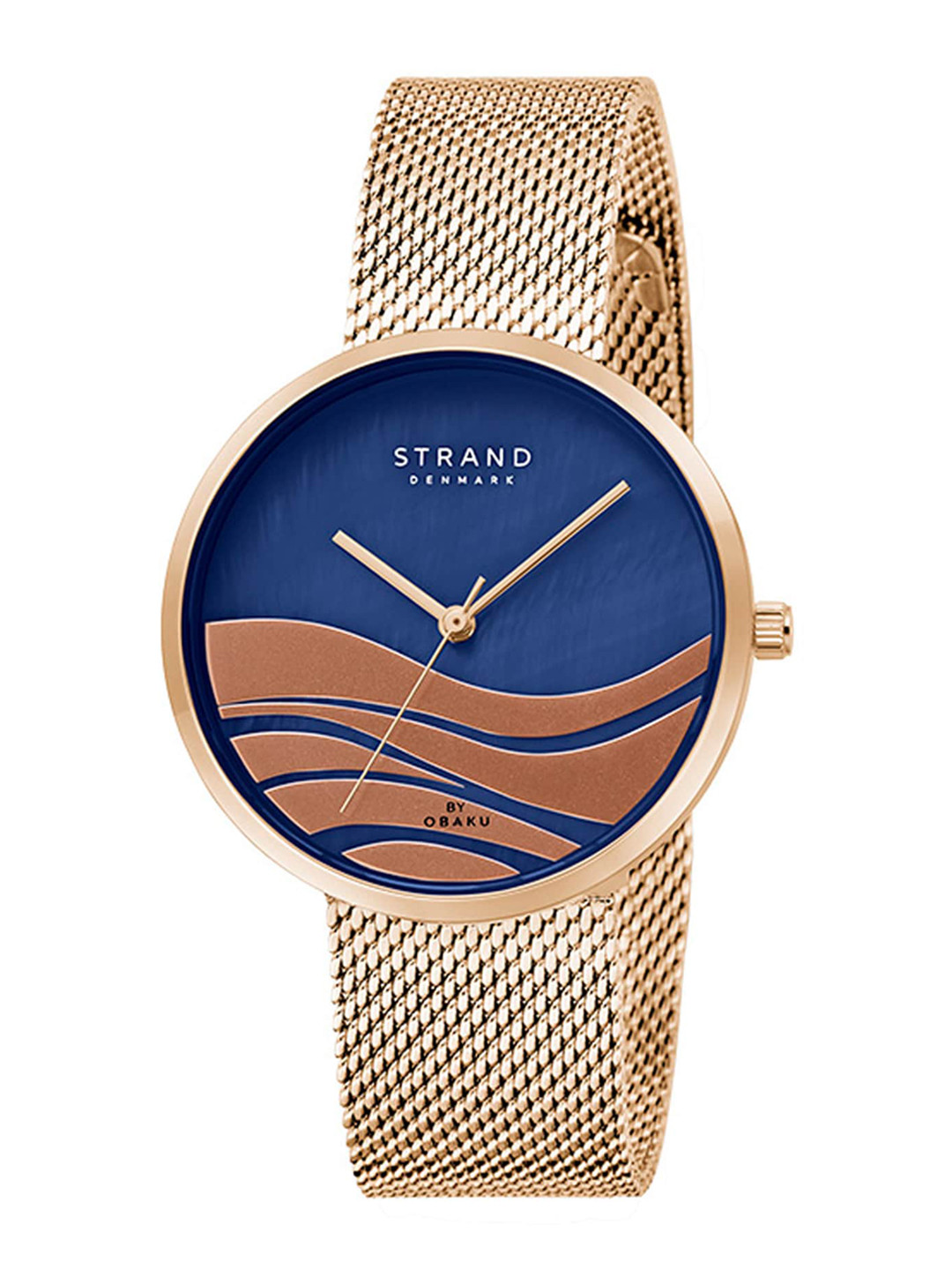 Buy STRAND BY OBAKU Women Blue & Rose Gold Toned Straps Analogue Watch ...
