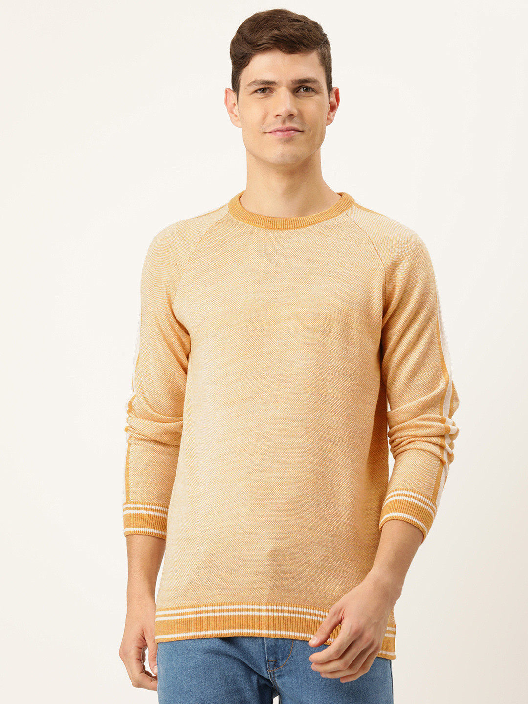 Buy PETER ENGLAND UNIVERSITY Men Tan Brown Pullover Sweater - Sweaters ...