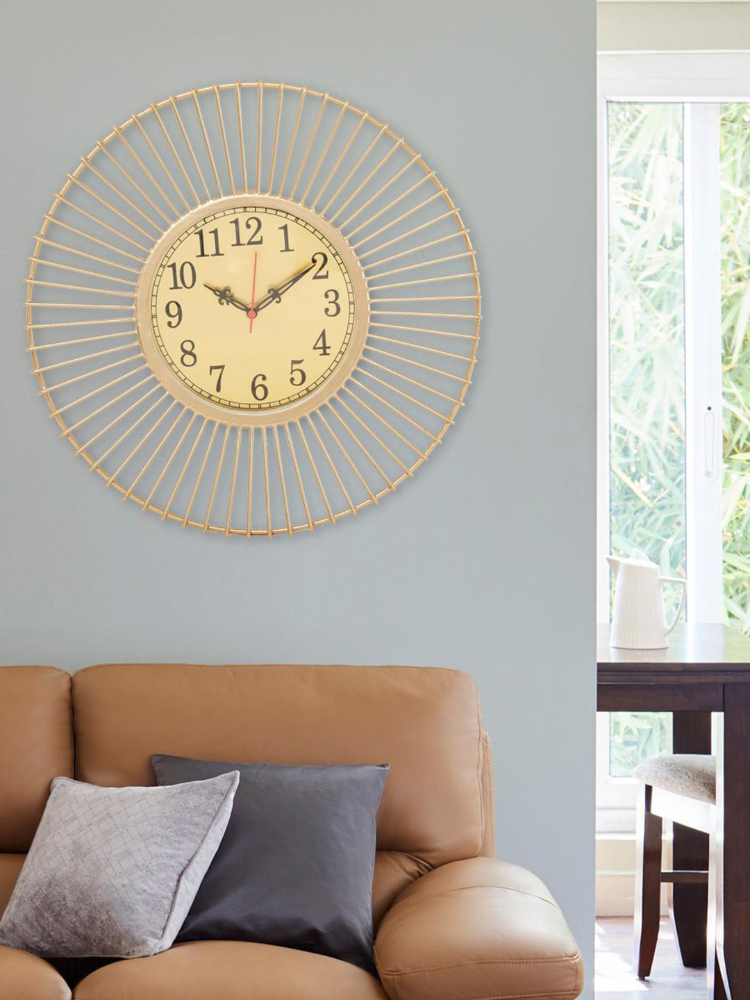 Buy Home Centre Gold Toned Wire Wall Clock - Clocks for Unisex 15182388 ...