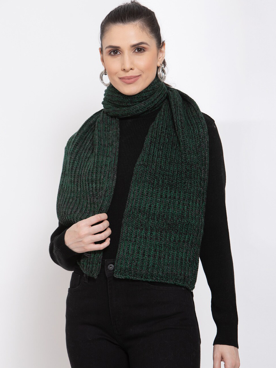 Buy 513 Women Green Knitted Muffler - Mufflers for Women 15191044 | Myntra