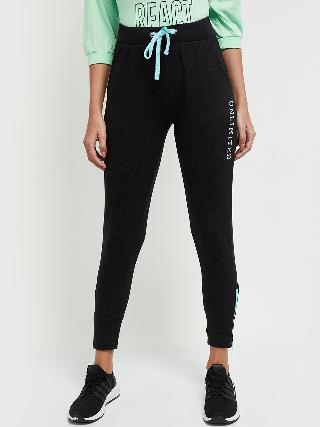 Buy Max Women Charcoal Solid Track Pants - Track Pants for Women ...