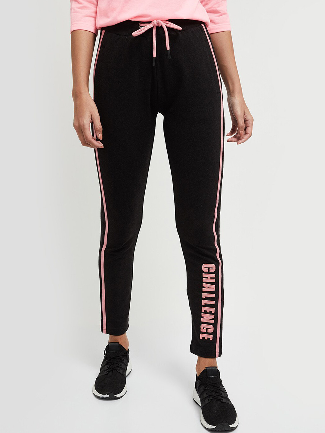 Buy Max Women Charcoal Grey Solid Track Pants - Track Pants for Women ...