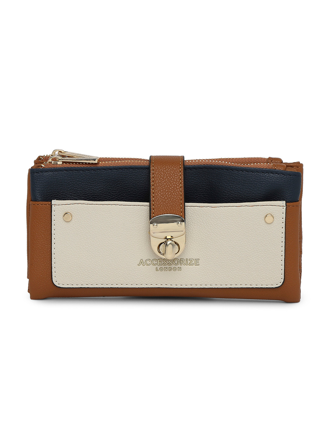 Buy Accessorize Women White & Black Colourblocked Two Fold Wallet ...