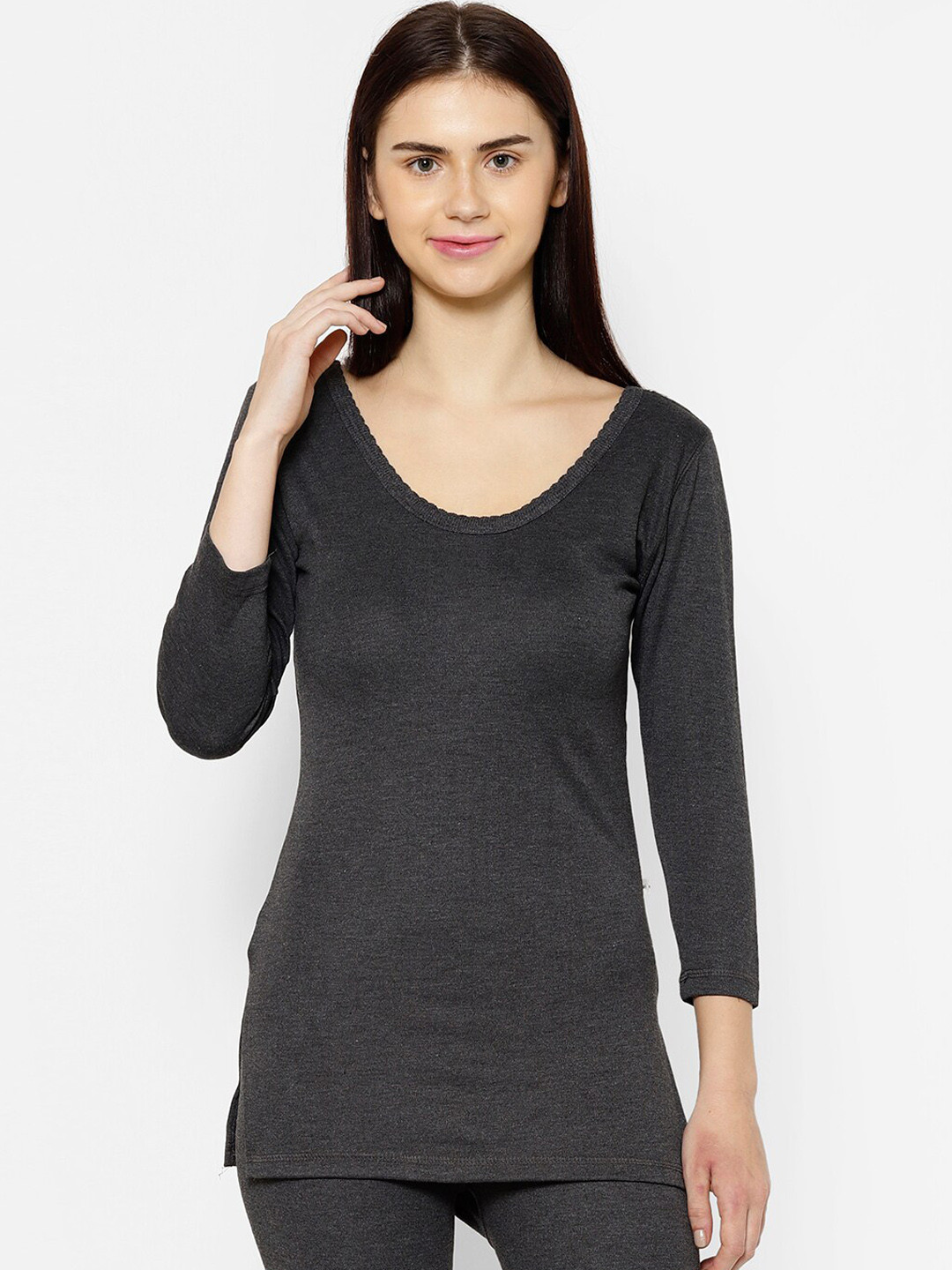 Buy MACK JONNEY Women Black Solid Thermal Top - Thermal Tops for Women ...