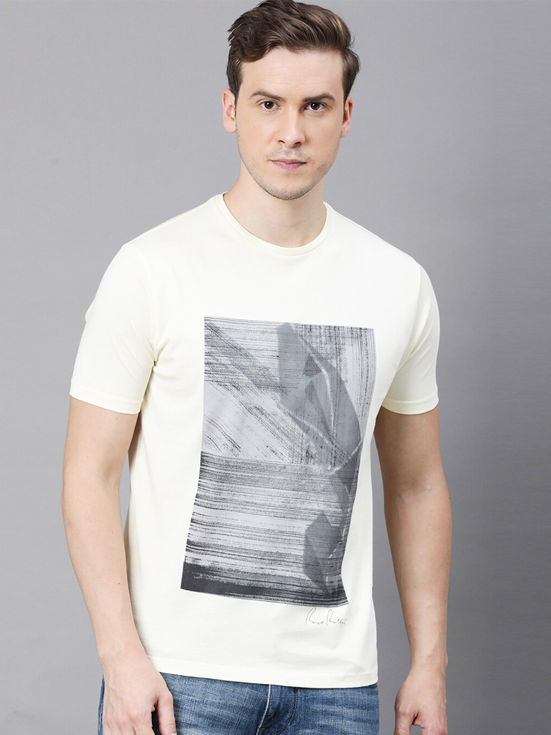 Buy RARE RABBIT Men Yellow Printed T Shirt - Tshirts for Men 15210824 ...