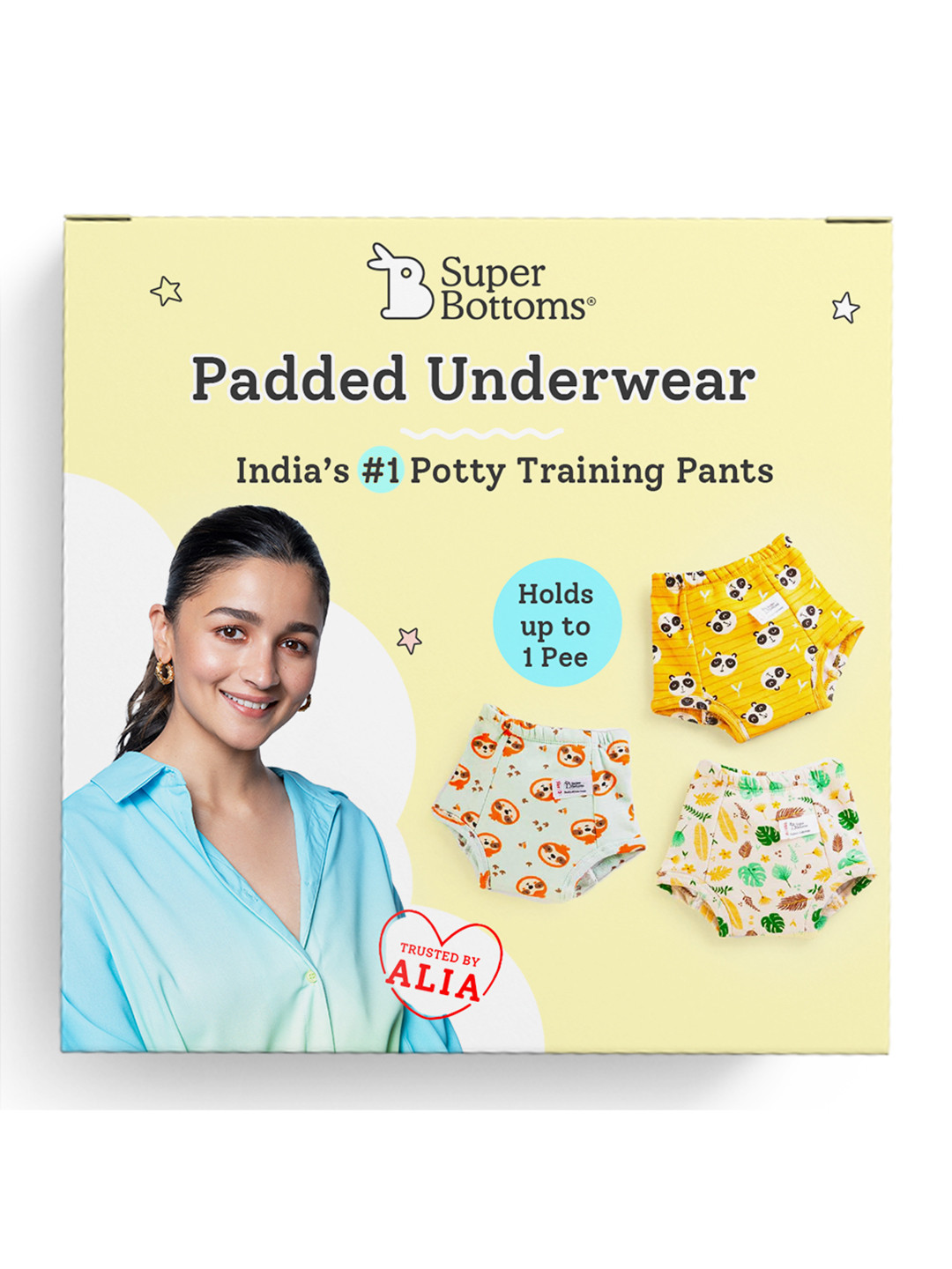 Buy SuperBottoms Kids Pack Of 3 Printed Sustainable Pure Cotton Padded ...