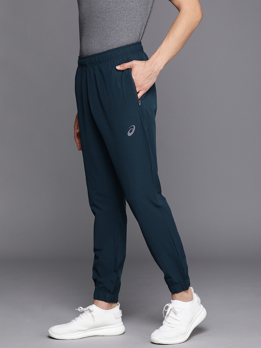 Buy ASICS Men Navy Blue Solid Slim Fit Running Joggers - Track Pants ...