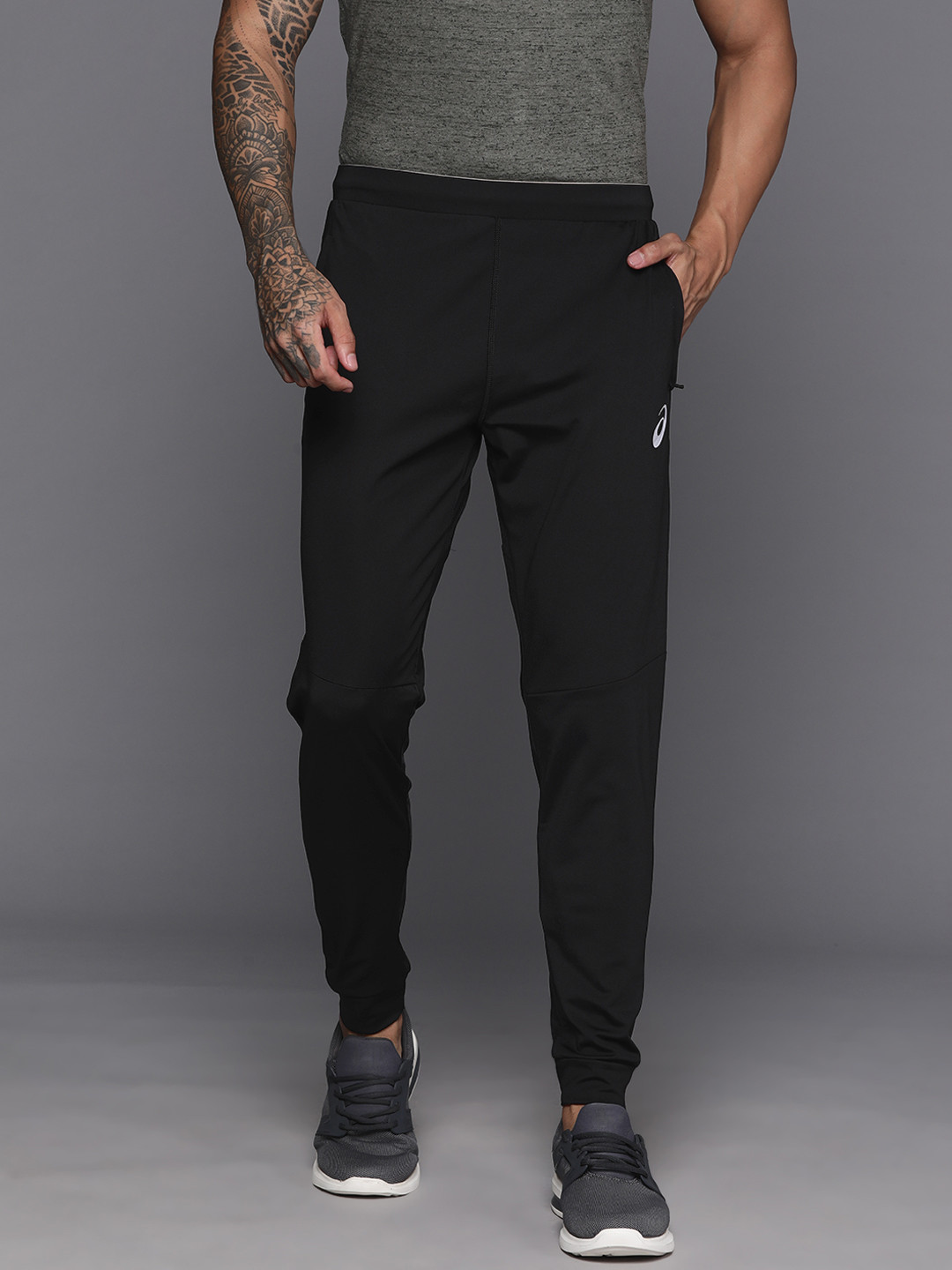 Buy ASICS Men Slim Fit Basic Logo Print Regular Joggers - Track Pants ...