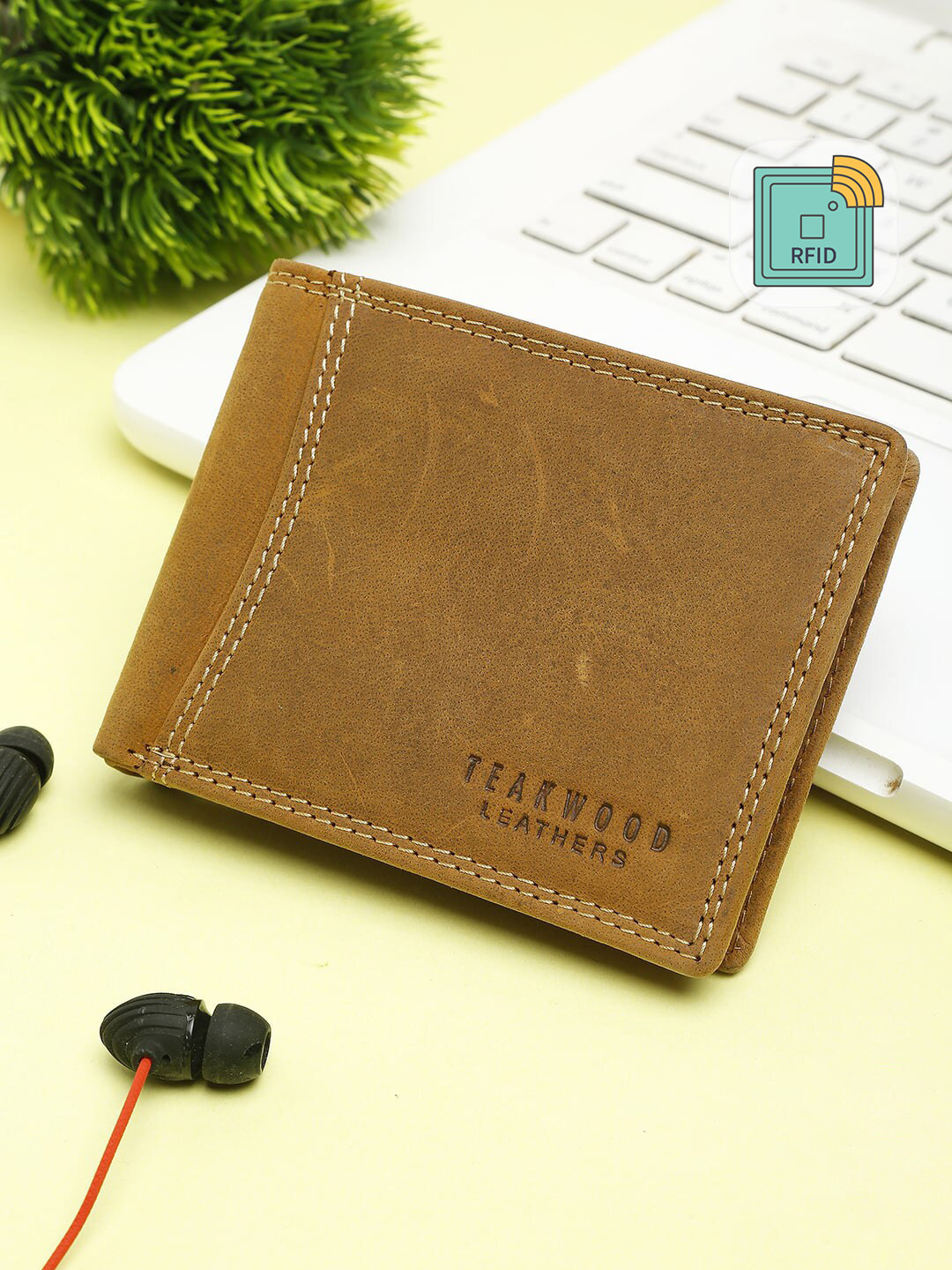 Buy Teakwood Leathers Men Tan Solid Two Fold Leather Wallet - Wallets ...