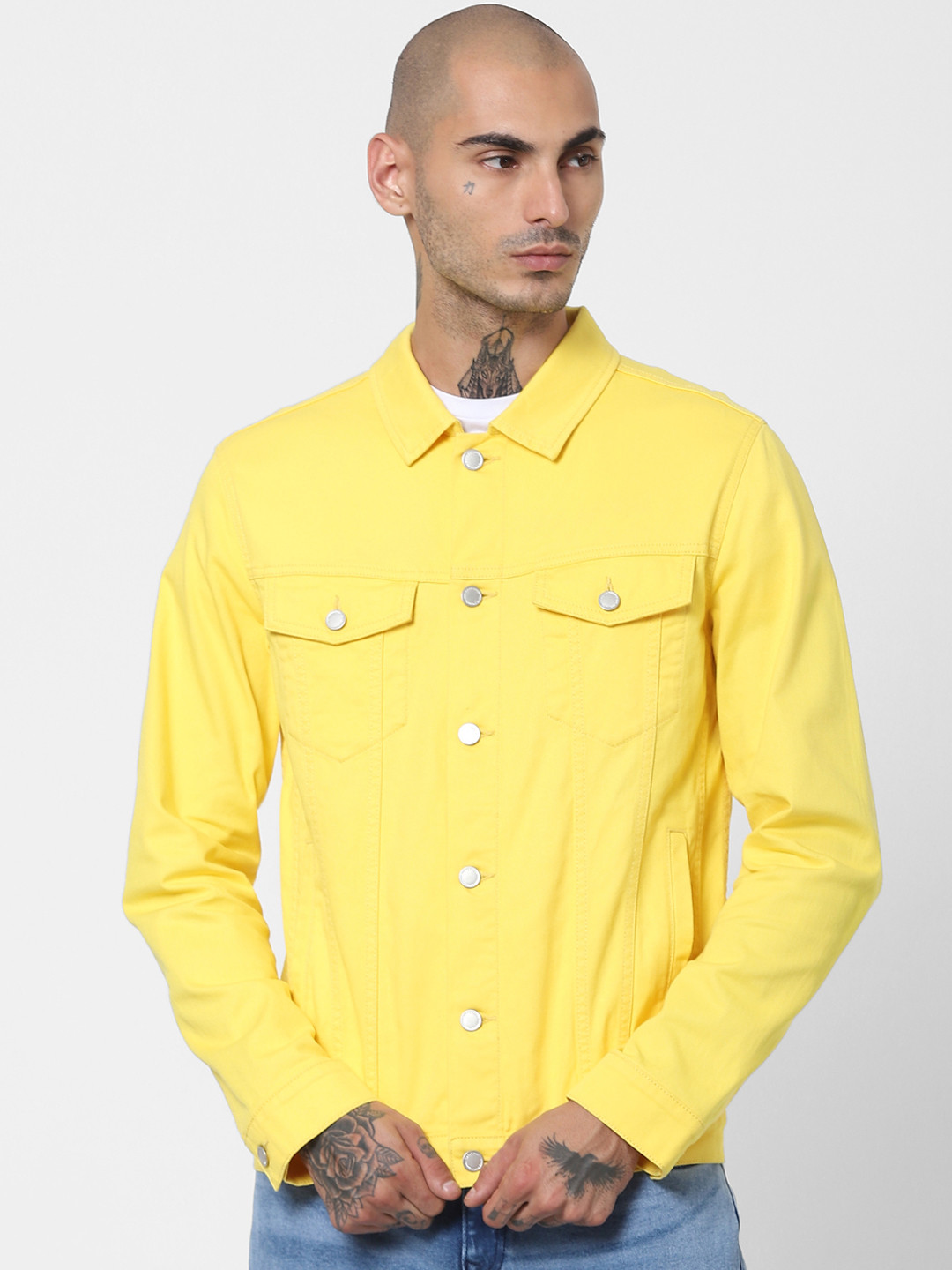 Buy Jack & Jones Men Yellow Cotton Tailored Jacket - Jackets for Men ...