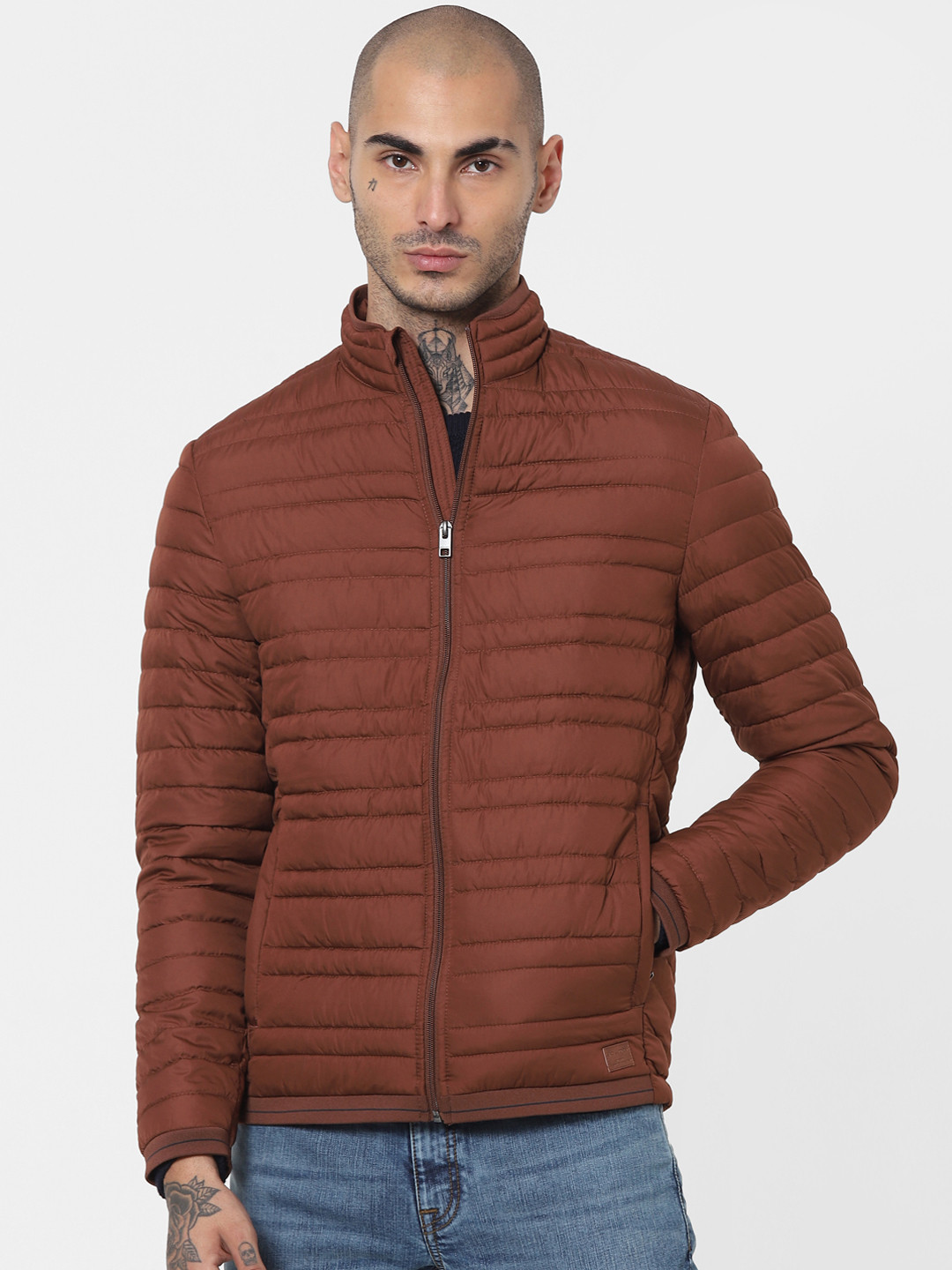 Buy Jack & Jones Men Brown Puffer Jacket - Jackets for Men 15219468 ...