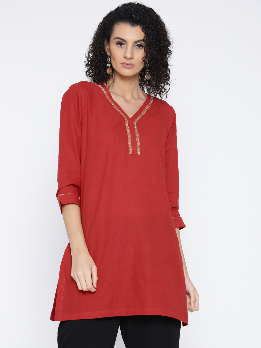 Buy Fabindia Red Pure Cotton Kurti - Kurtis for Women 1522119 | Myntra