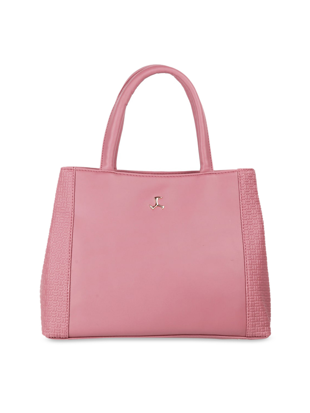 Buy Mochi Peach Coloured PU Structured Handheld Bag - Handbags for ...
