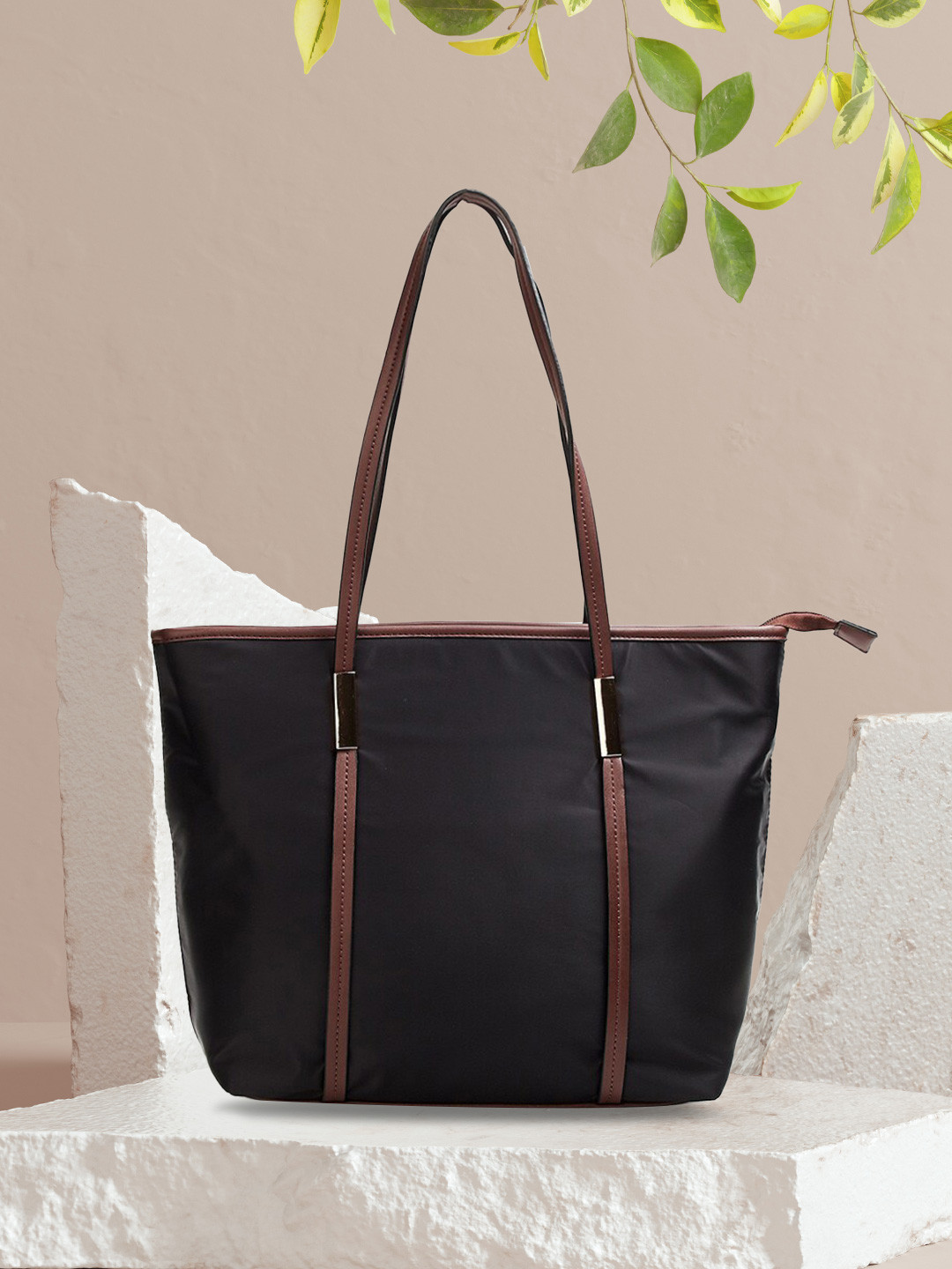 Buy Ginger By Lifestyle Black Structured Shoulder Bag - Handbags for ...