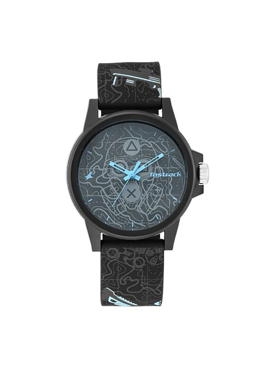 Buy Fastrack Unisex Black Printed Dial & Straps Tees Games Analogue ...