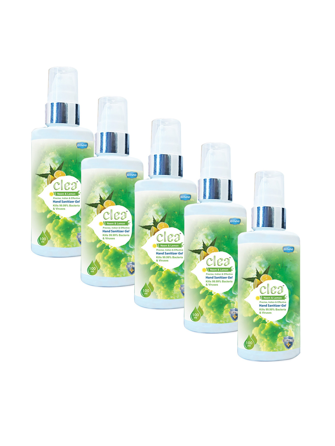 Buy Clea Pack Of 5 Hand Sanitizer, 70% Isopropyl Alcohol Based Gel ...