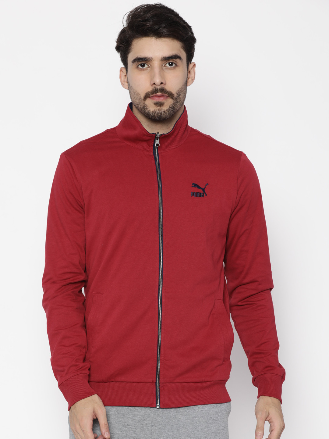 Buy Puma Men Blue & Red Solid Reversible Sporty Track Jacket - Jackets ...