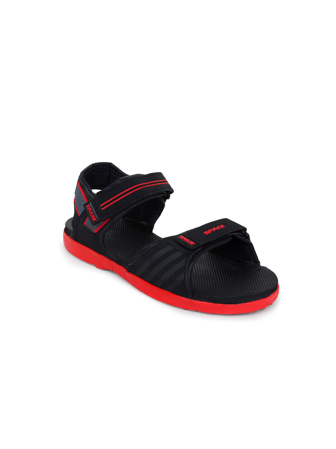 Buy Space Men Black & Red Comfort Sandals - Sandals for Men 15237362 ...