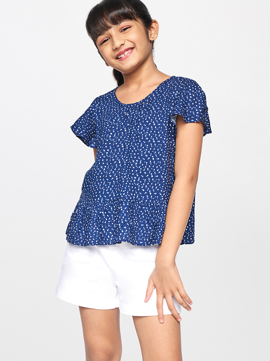 Buy Global Desi Girls Blue Printed Peplum Top - Tops for Girls 15241942 ...