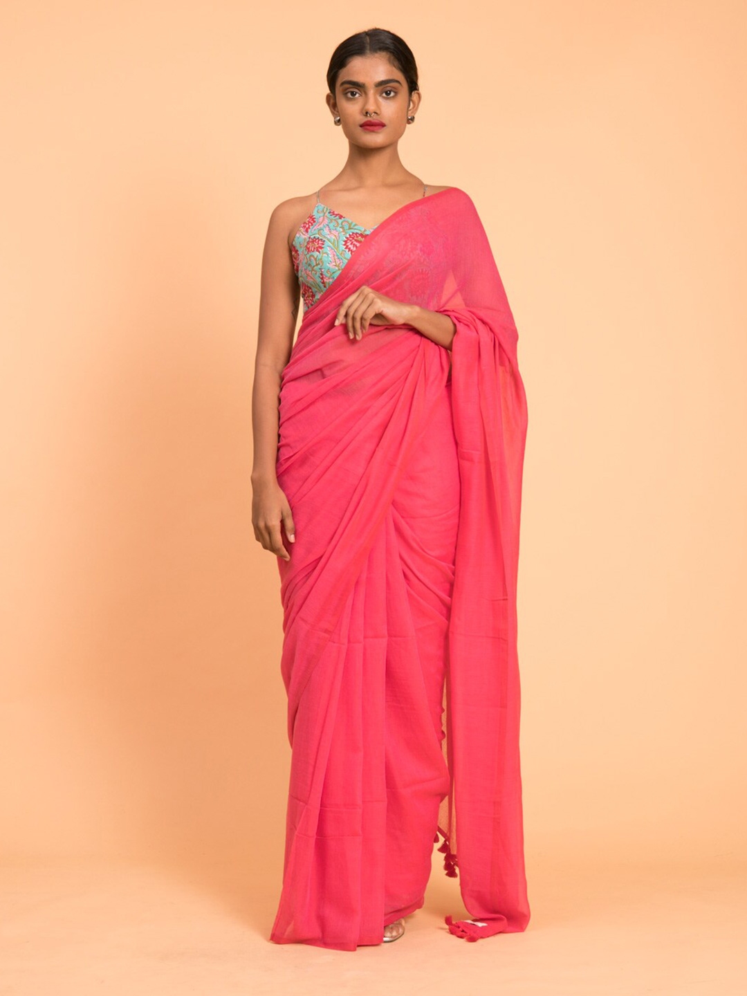 Buy Suta Pink Solid Pure Cotton Saree - Sarees for Women 15244090 | Myntra