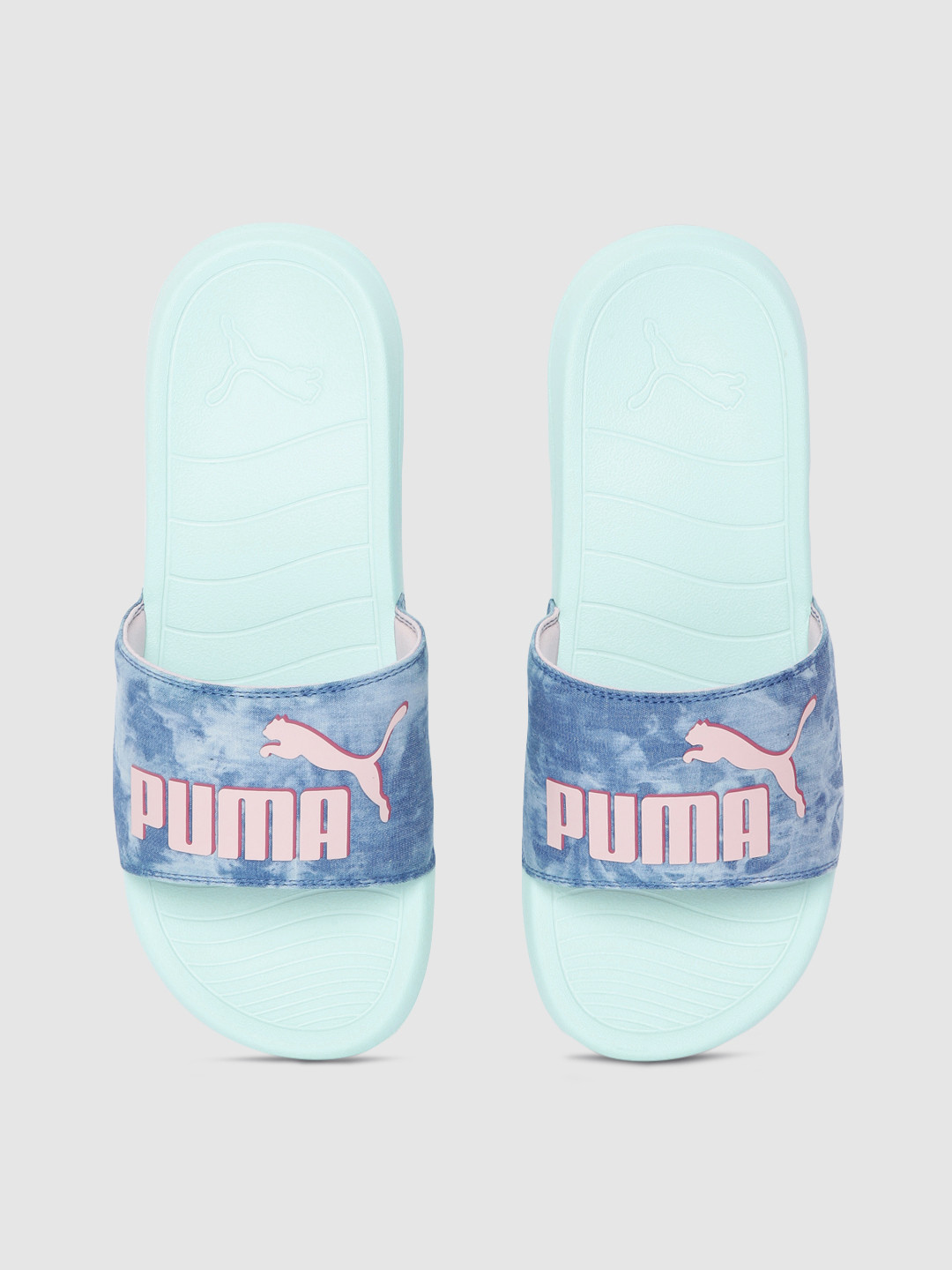 Buy Puma Unisex Blue Popcat 20 Printed Sliders - Flip Flops for Unisex ...
