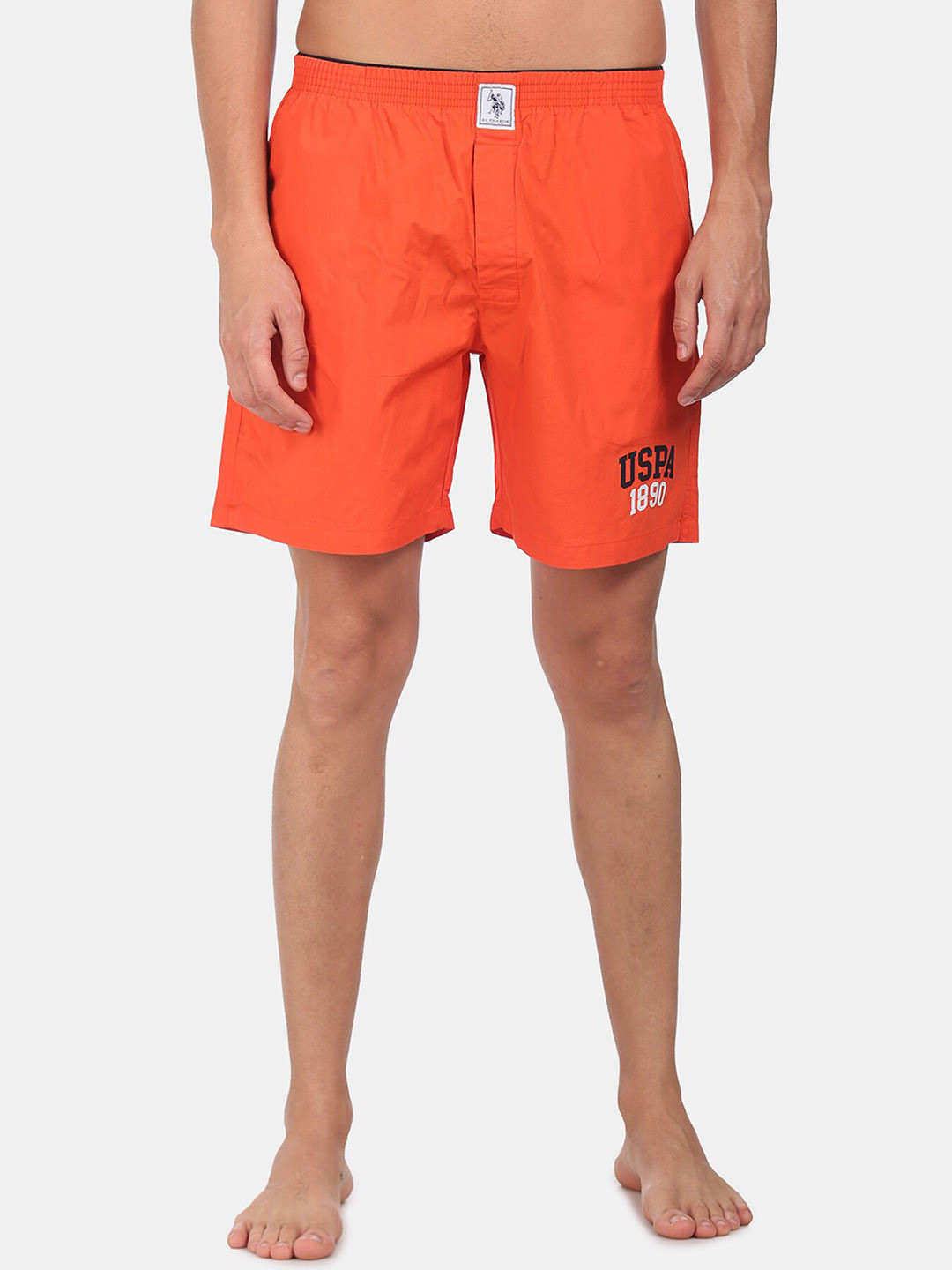 Buy U.S. Polo Assn. Men Orange Solid Pure Cotton Boxers IYAA 705 PL ...