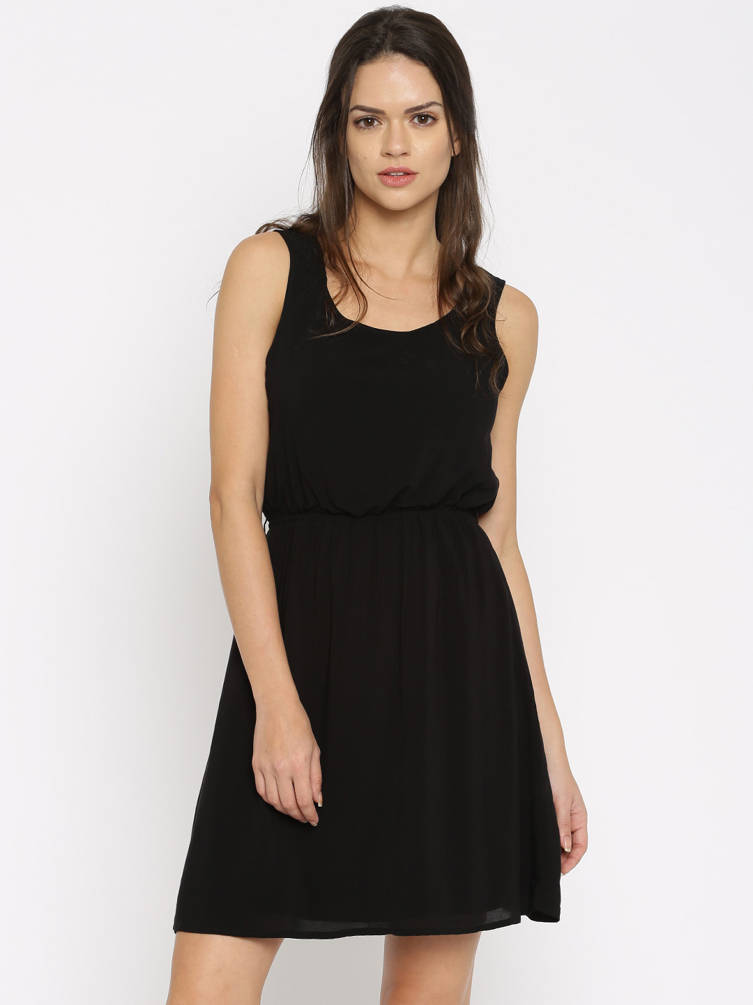 Buy ONLY Women Black Solid Fit And Flare Dress - Dresses for Women ...