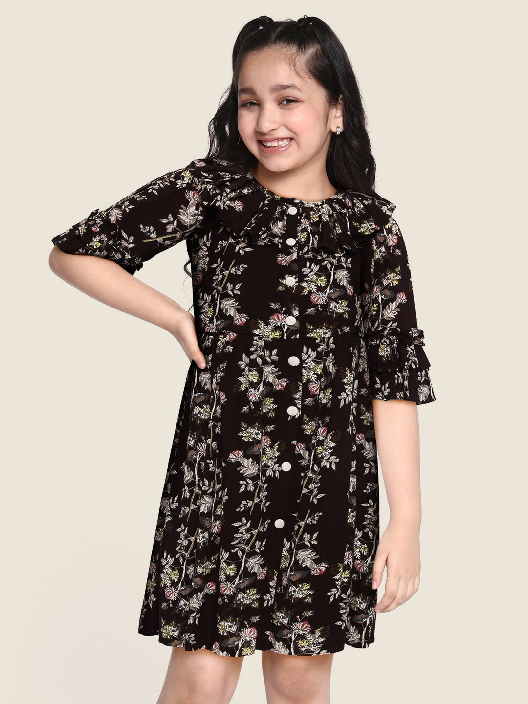 Buy Bella Moda Girls Black Floral Dress - Dresses for Girls 15247784 ...