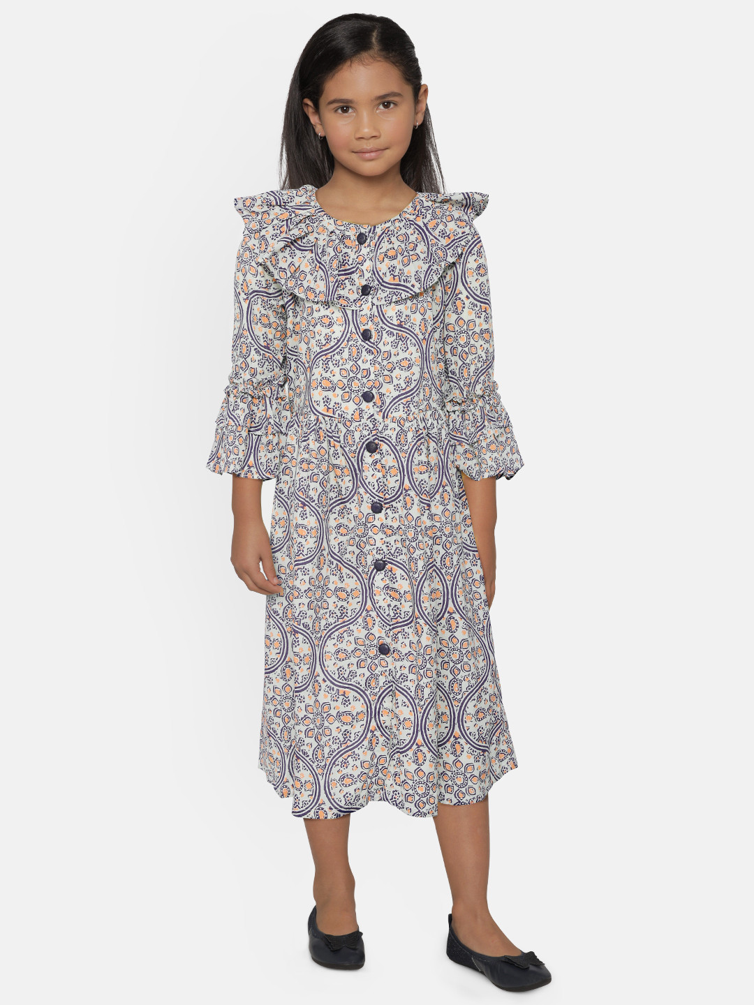 Buy Bella Moda White Floral Dress - Dresses for Girls 15247794 | Myntra