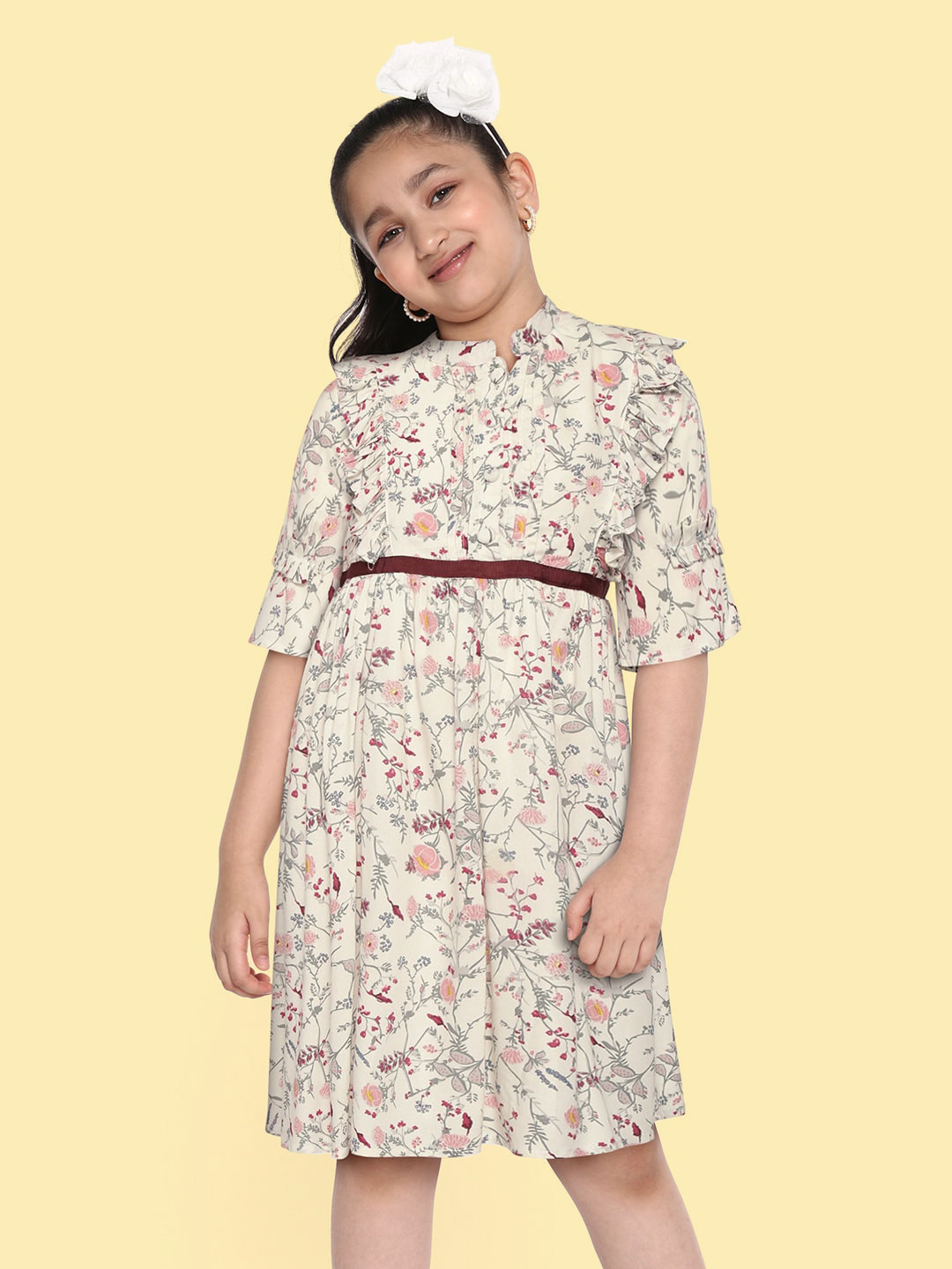 Buy Bella Moda Girls White Floral Dress - Dresses for Girls 15247804 ...