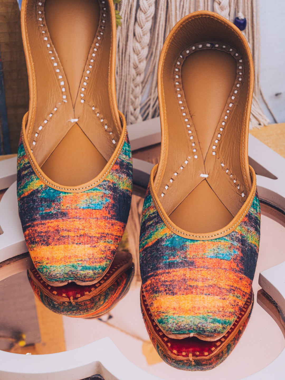 Buy NR By Nidhi Rathi Women Multicoloured Mojaris Flats - Flats for ...