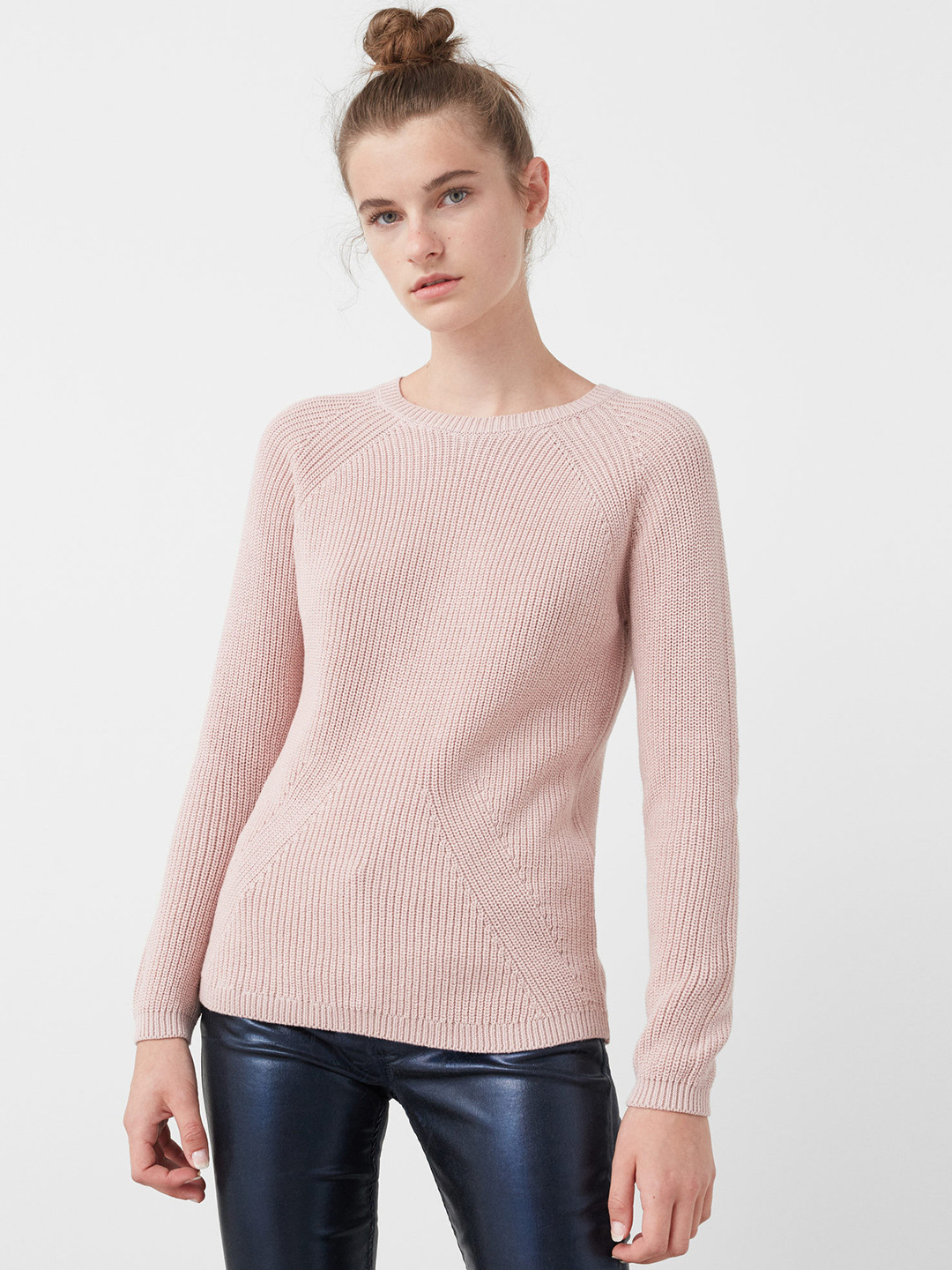 Buy MANGO Women Dusty Pink Solid Sweater - Sweaters for Women 1526209 ...