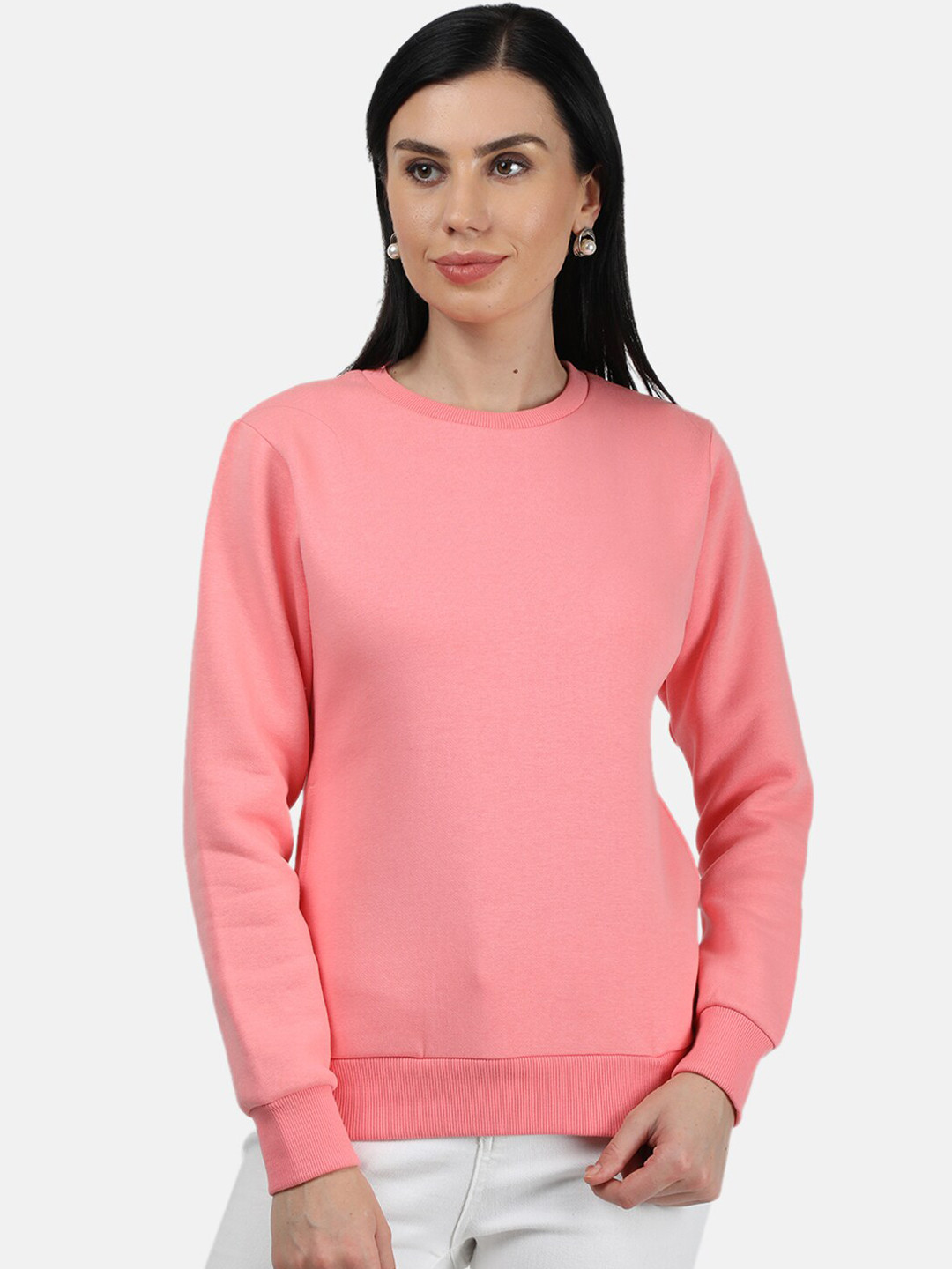 Buy Monte Carlo Women Peach Coloured Sweatshirt - Sweatshirts for Women ...