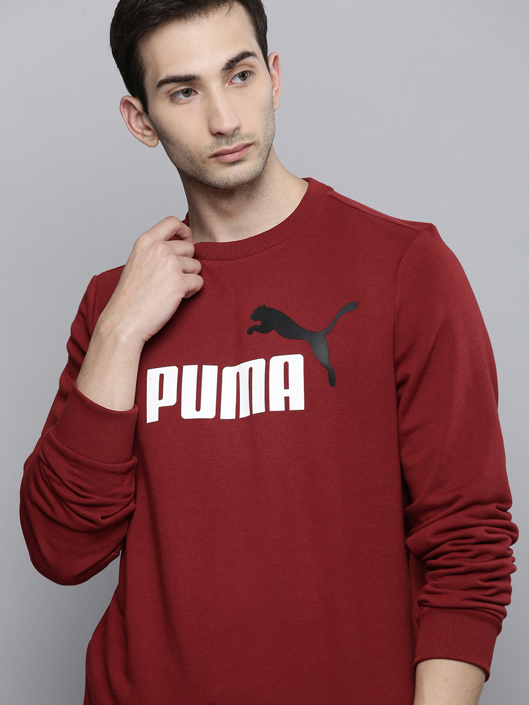 Buy Puma Men Red ESS+ 2 Col Big Logo Printed Sweatshirt - Sweatshirts ...