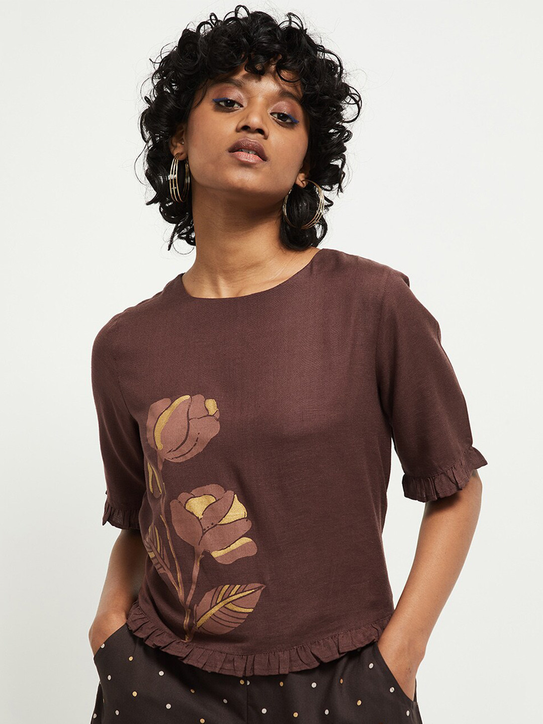 Buy Max Brown Regular Top - Tops for Women 15269052 | Myntra