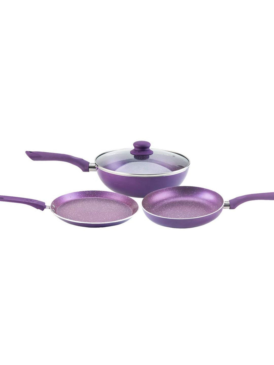 Buy Wonderchef Set Of 3 Purple Non Stick Cookware Set - Cookware Set ...