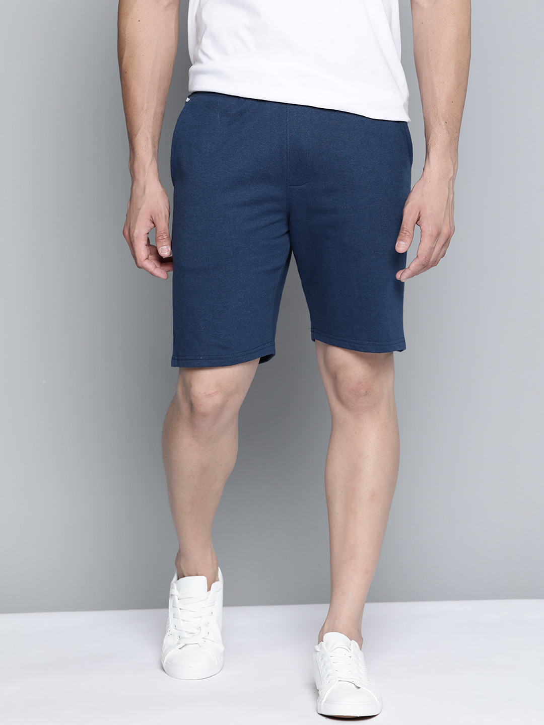 Buy Mast & Harbour Men Navy Blue Solid Regular Shorts - Shorts for Men ...
