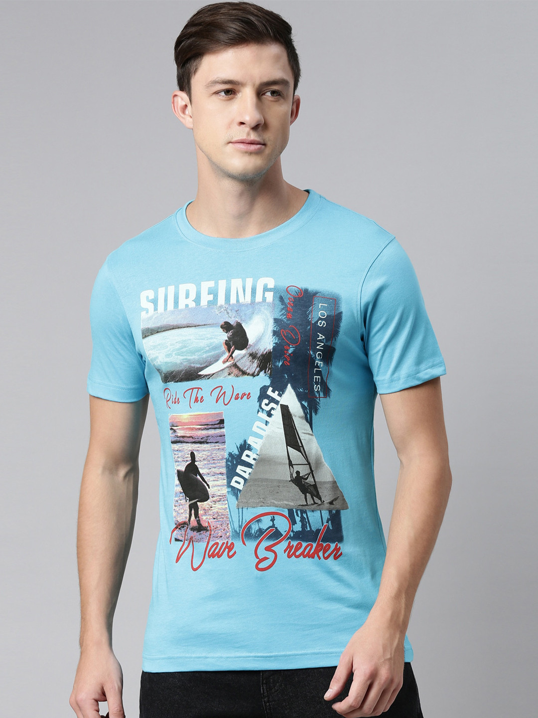 Buy DIXCY SCOTT Men Blue Printed T Shirt - Tshirts for Men 15277774 ...