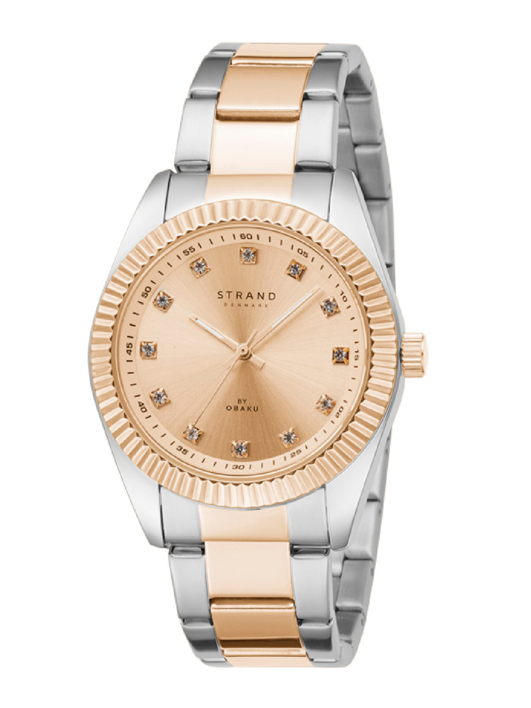 Buy STRAND BY OBAKU Men Rose Gold Toned Brass Embellished Dial ...