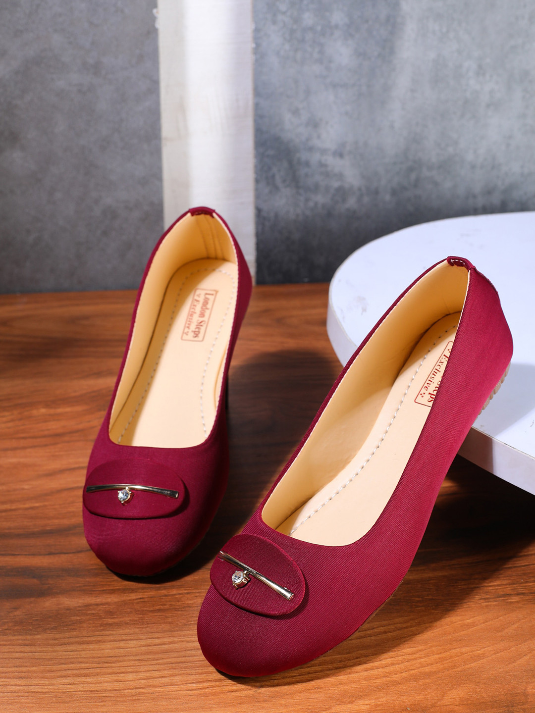 Buy LONDON STEPS Women Maroon Ballerinas Flats - Flats for Women ...