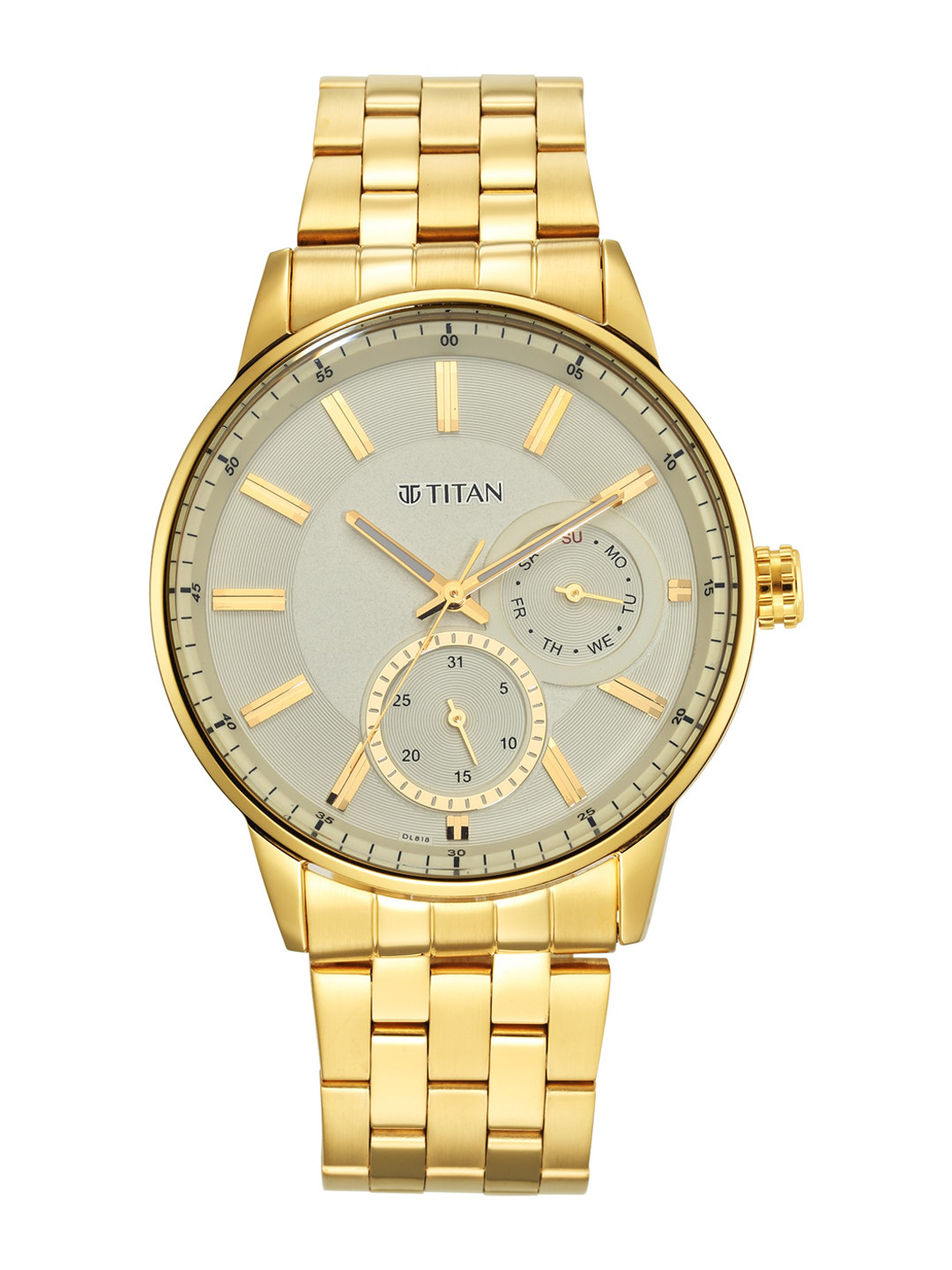 Buy Titan Men Grey Dial & Gold Toned Bracelet Style Straps Analogue ...