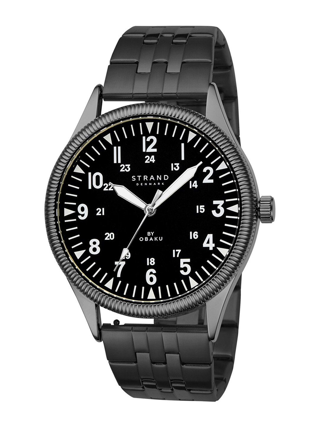 Buy STRAND BY OBAKU Men Black Brass Dial & Black Straps Analogue Watch ...