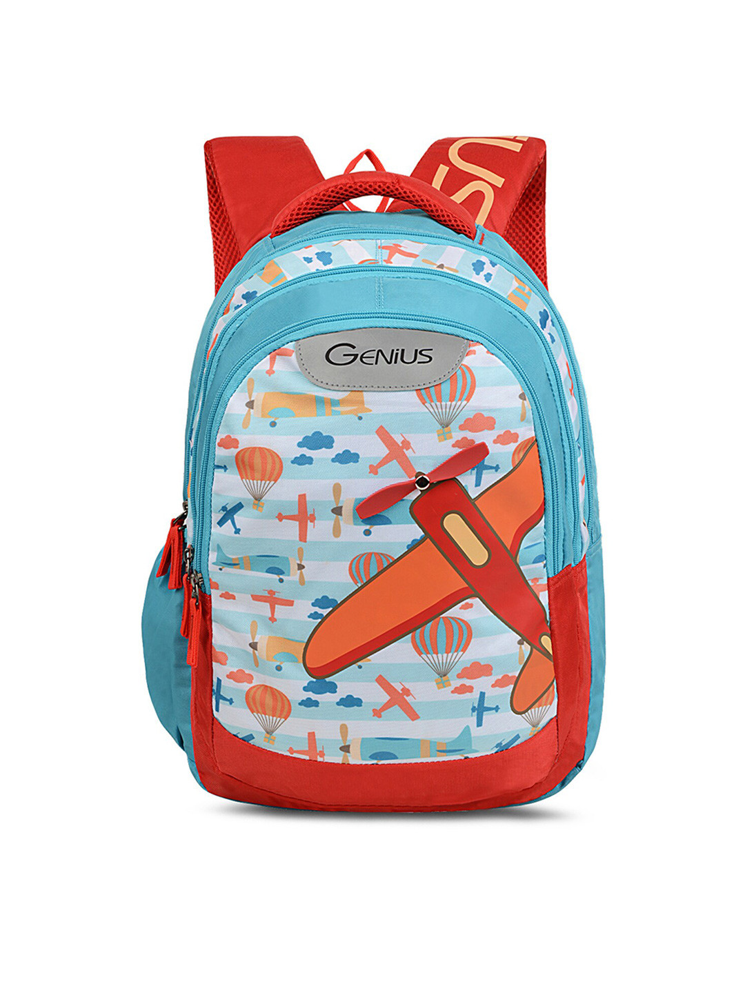 Buy Genius By Safari Kids Blue & Red Take Off Graphic Printed Backpack ...