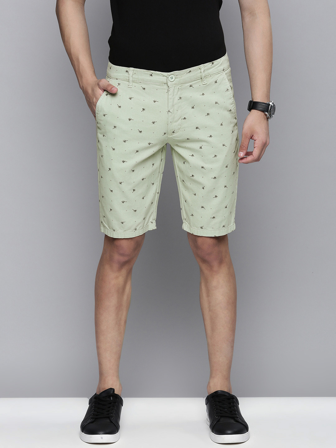 Buy The Indian Garage Co Men Pure Cotton Printed Slim Fit Regular ...