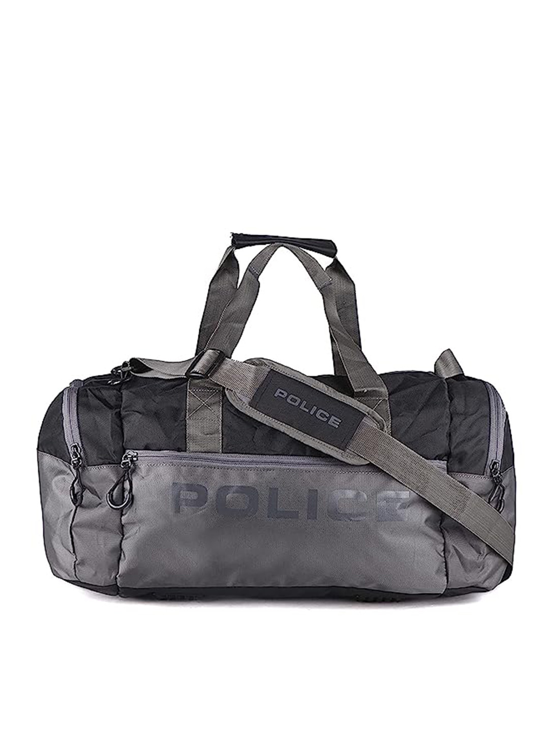 Buy Police Black & Grey Solid Duffel Bag - Duffel Bag for Unisex ...