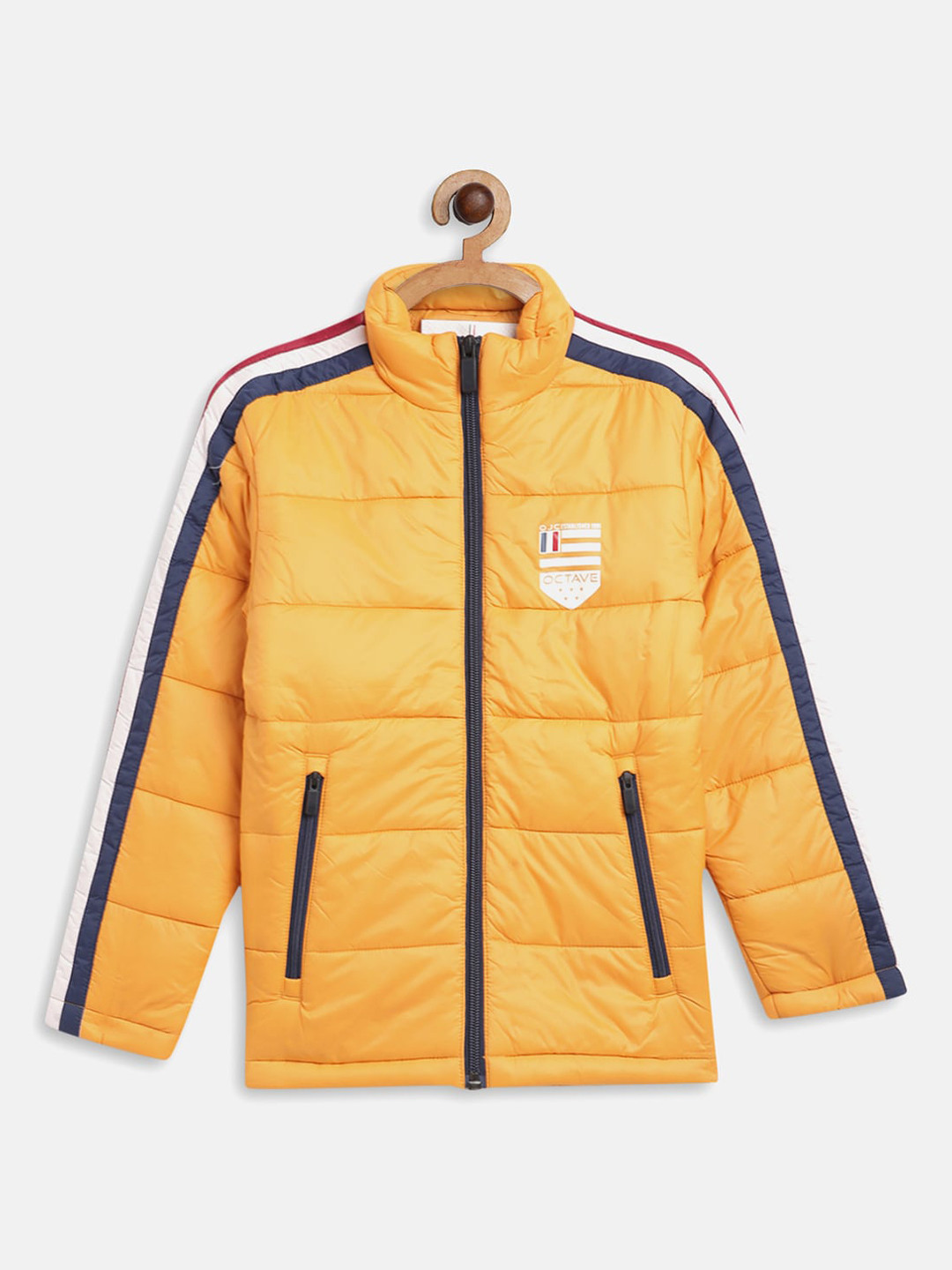 Buy Octave Boys Mustard Yellow & Navy Blue Padded Jacket - Jackets for ...